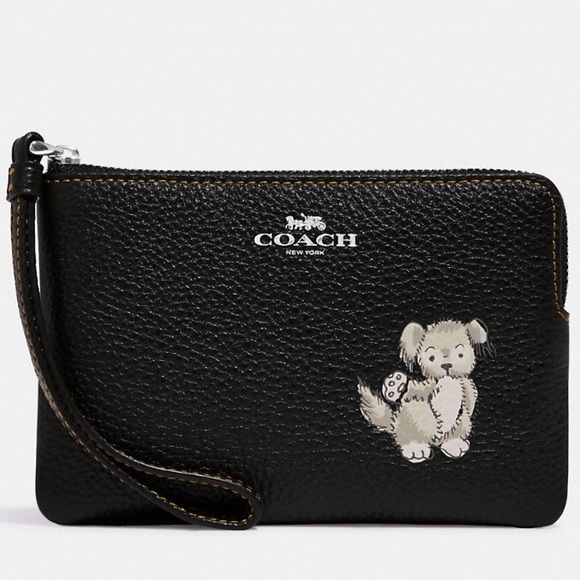 Coach | Bags | Coach Corner Zip Wristlet With Happy Dog | Poshmark